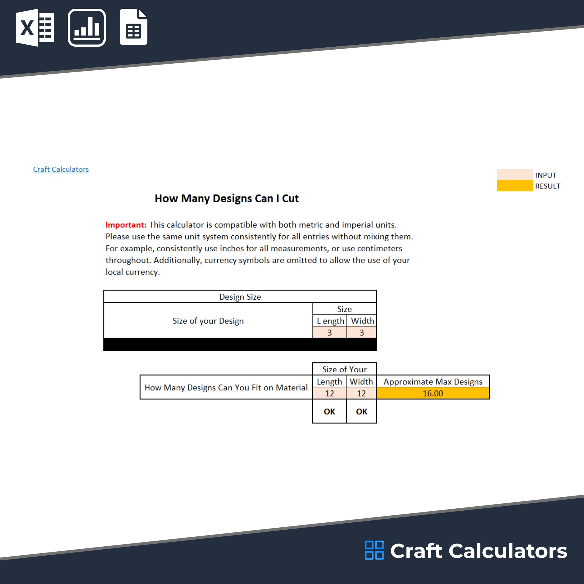How Many Designs Can I Cut? - Craft Calculators