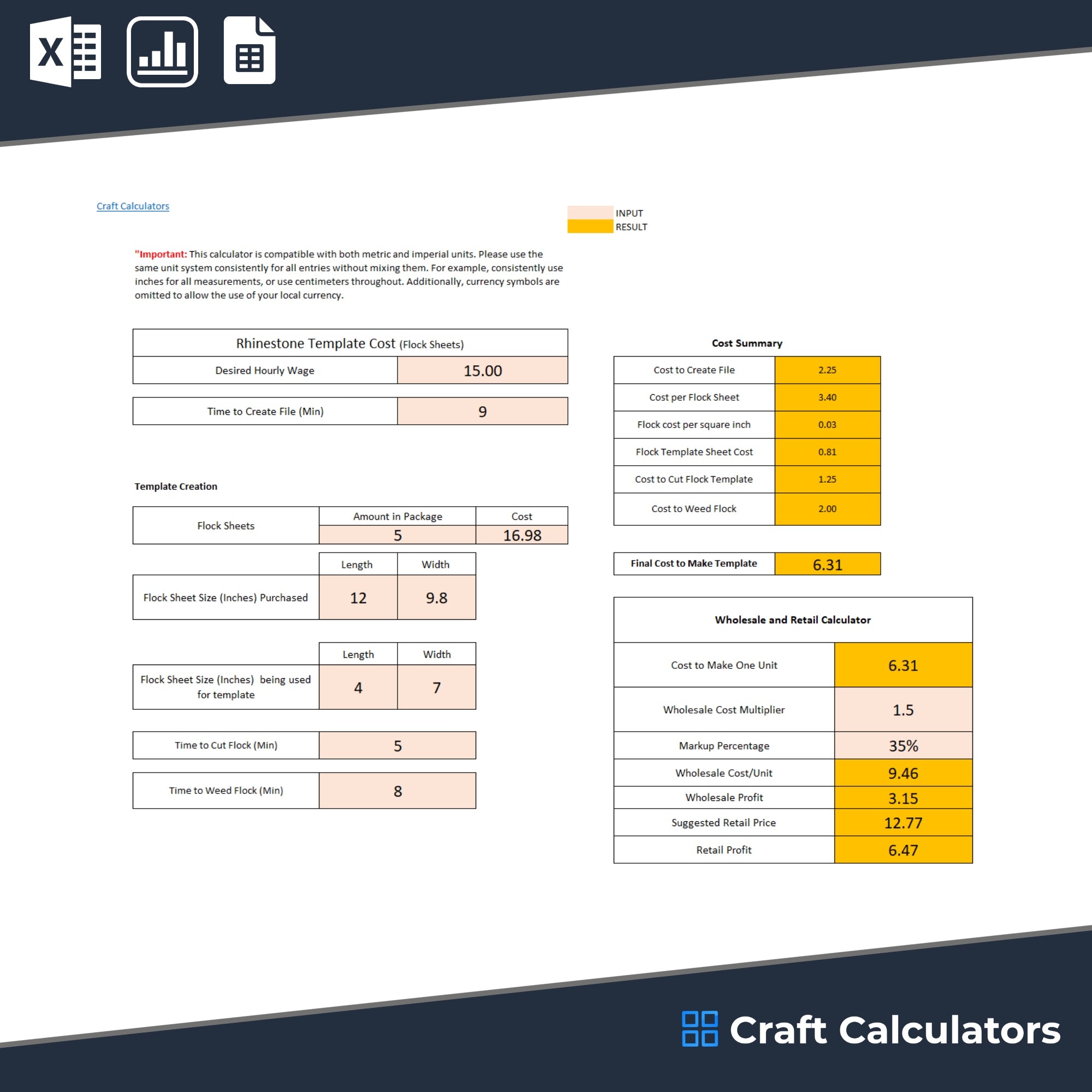 Rhinestone (Flock Sheets) Template Pricing Calculator: Easily Determin ...